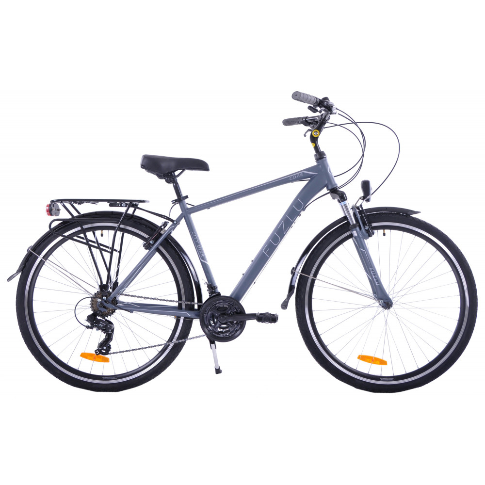 Trekingový bicykel Pánsky 28 Fuzlu Core AMT sivý